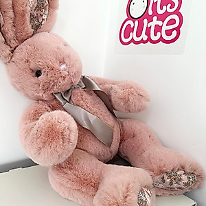 oitscute Faux-Fur 24" Cute Stuffed Animals Bunny Plush Toy for Girl,Baby,Kid (Pink)