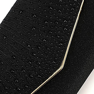 DETARA Women Evening Handbag Glitter Sequins Clutch Purses for Women Shiny Crossbody Bag Formal Wedding Party Prom Purse (Black 305B)