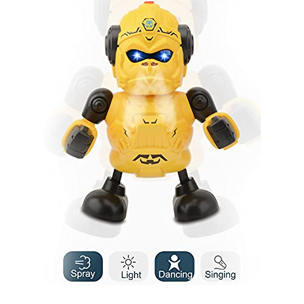 Zerodis Kids Robot Toys, Boys Robot Toys Gorilla Shaped Mist Spraying Kids Robots Gifts with Lights Sounds for Kid 3-8 Year Birthday Gift Present(Yellow)