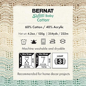 Bernat Softee Baby Cotton YARN,