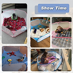RYPET Guinea Pig Playpen - Breathable & Transparent Pet Playpen Pop Open Outdoor/Indoor Exercise Fence, Portable Yard Fence for Guinea Pig, Rabbits, Hamster, Chinchillas and Hedgehogs