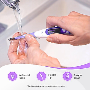 Easy@Home Digital Basal Thermometer with Large Backlight LCD Display, 1/100th Degree High Precision and Memory Recall, NOT Bluetooth Enabled,Upgraded EBT-100B-P (Purple)