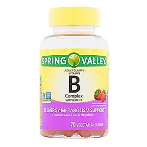 Spring Valley B-Complex Adult Gummy 70 Count - Natural Wild Strawberry Flavor (Packaging May Vary)
