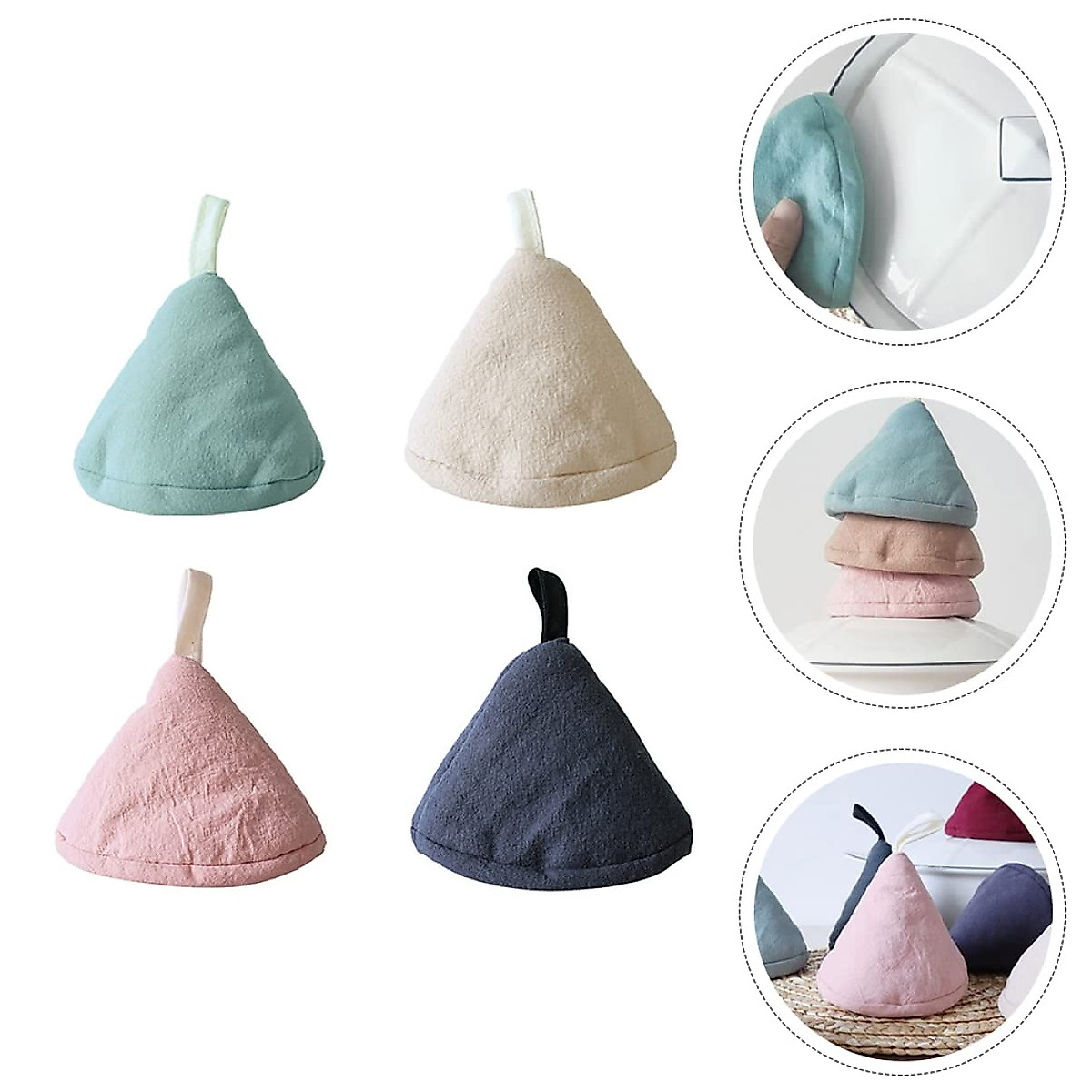 Cabilock 8 Pcs Plain Fabric Pot Cap Pot Handle Sleeve Triangle Pan Knob Cover Pot Handle Holder Cookware Handle Pot Knob Cover Cotton Pan Handle Pot Side Handle Cover Cloth Barbecue Collet
