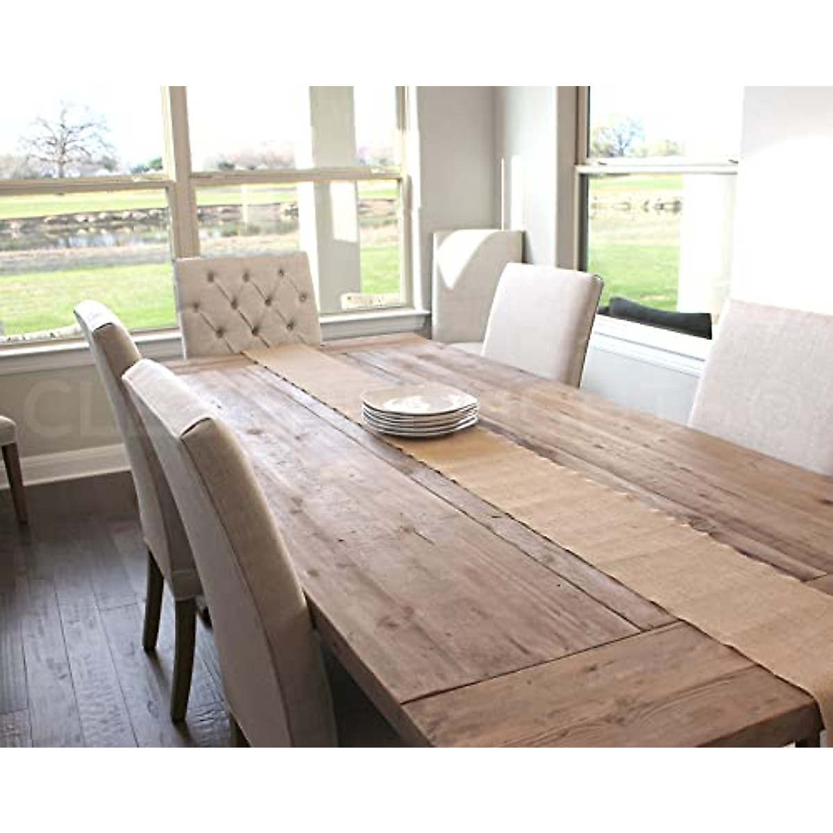 CleverDelights 9" Premium Burlap Roll - 10 Yards - No-Fray Finished Edges - Natural Jute Burlap Fabric