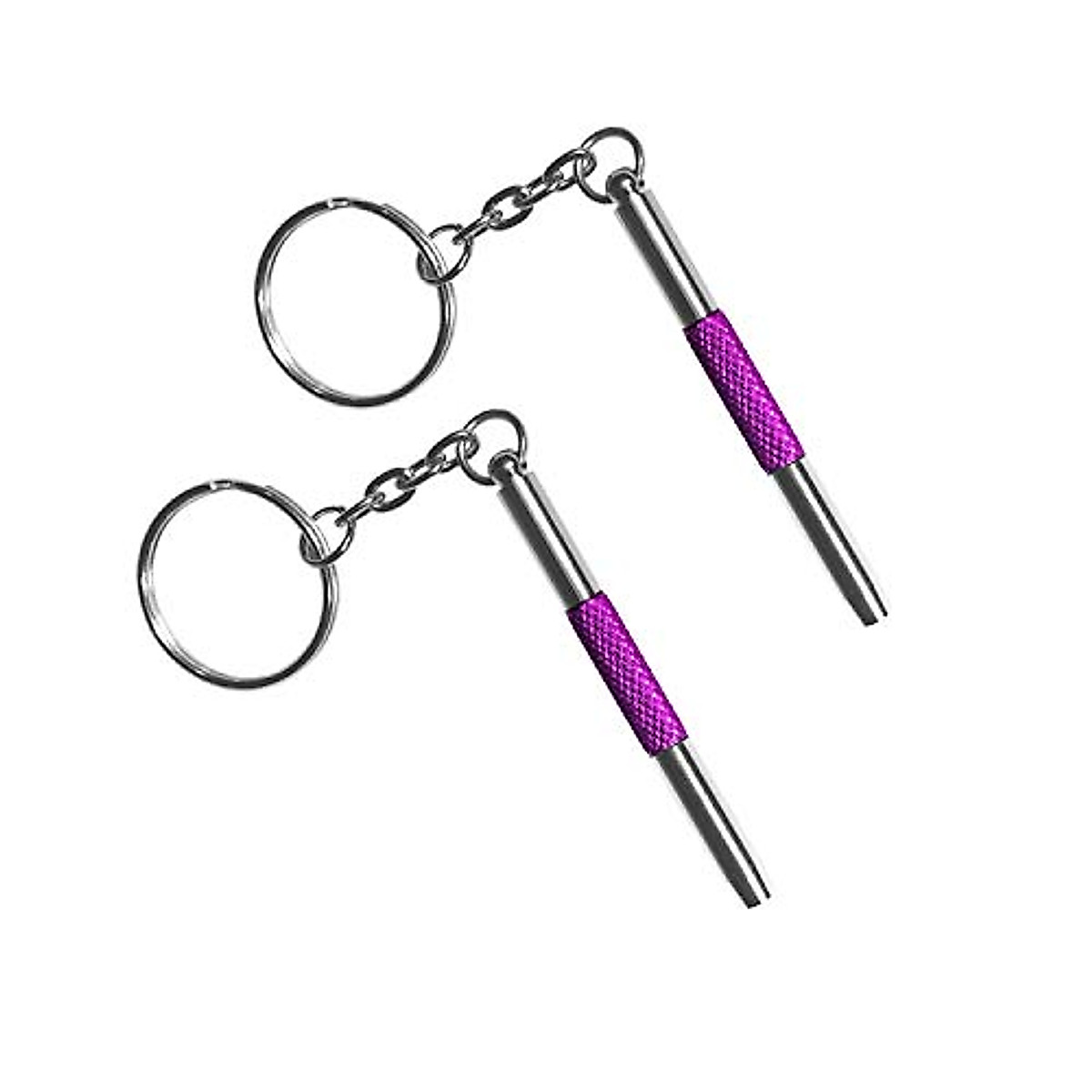 Eyeglass Repair Screwdriver Kit Keychain-2PCS 3 in 1 Colorful Mini Precision Screwdriver with Keychain-Eyeglass, Sunglass, Watch, Jewelry, Electronics, Toy Repair Kit (PURPLE)