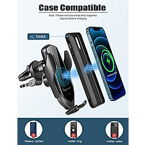 Wireless Car Charger,10W Qi Fast Charging Auto-Clamping Car Phone Mount Air Vent Phone Holder Compatible with iPhone 13/12/12Pro/SE/11/11Pro/11ProMax/XSMax/XS/XR,Samsung S10/S9/S8/Note10