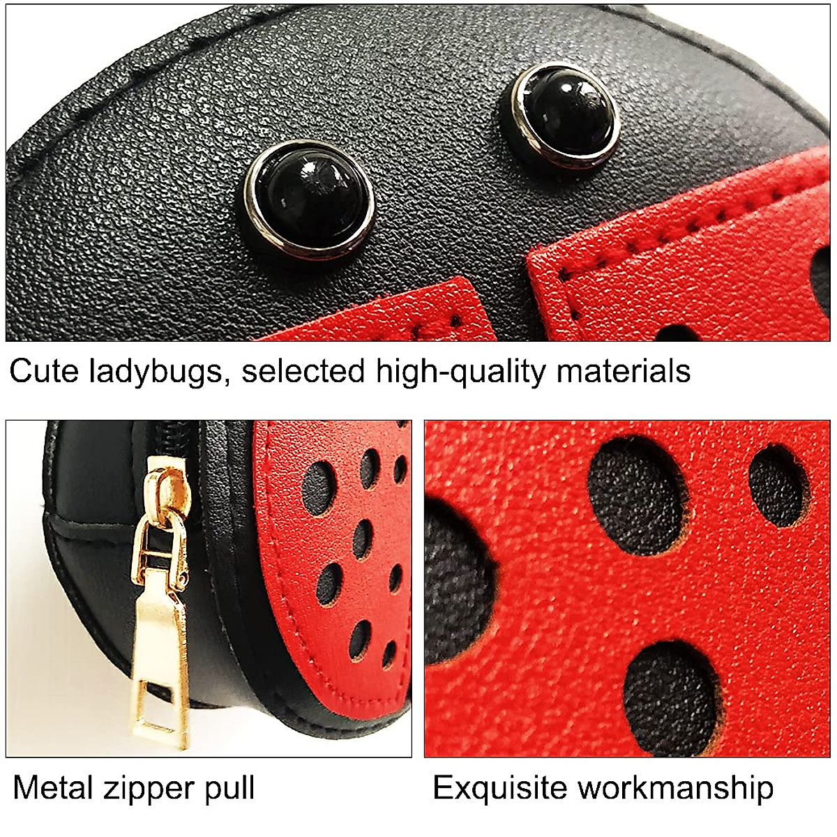 JienClound Little Girl Purses Cute Ladybug Shoulder Messenger Bag Accessories Dress 4.13 * 1.65 inches(10.5 * 4.2cm)