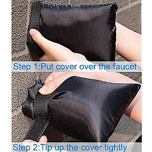 POROLIR Outdoor Faucet Covers for Winter Freeze Protection, Upgraded Thicken 8.5" H x 6.1" W Outside Garden Faucet Socks for Winter Waterproof Reusable Insulated Spigot Hose Bibs Cover, 3 Pack Black