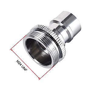 Silver Faucet Adapter,Faucet Adapter for Portable Washer,Dishwasher Snap Adapter Connection,5/16-27 Male or 55/64-27 Female,Brass Chrome，Faucet Parts，Faucet Aerators