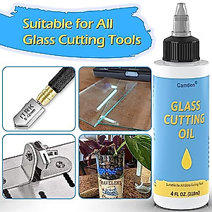 Glass Cutting Oil with Precision Application Top, Suitable for an Array of Glass Cutter and Glass Cutting Tools, 4 oz Premium Glass Cutting Oil for Glass Cutters/Tiles/Mirrors/Mosaic - by Camdios