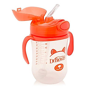 Dr. Brown's Baby's First Straw Cup, 9 Ounce (6m+) - Orange (TC91013-P4)