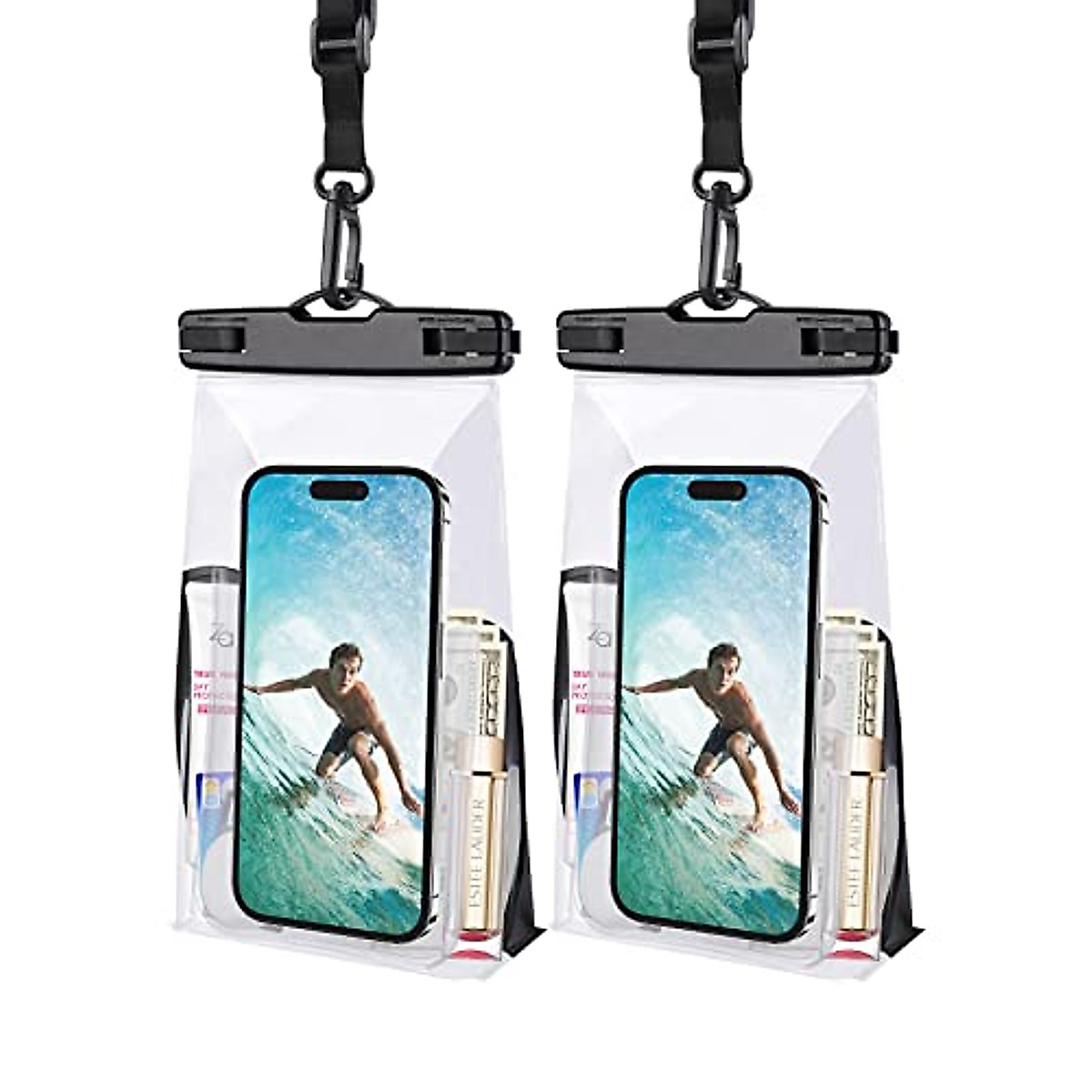 2 Pcs Large Waterproof Phone Pouch Up to 6.9", Floating Dry Bag for iPhone 14 13 12 11 Pro Max Galaxy S22 S21 Large Capacity Waterproof Bag Sunglasses Storage Dry Pouch for Swimming Rafting Boating