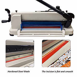 HFS(R) Heavy Duty Guillotine Paper Cutter 400 Sheet Capacity | Solid Steel Construction (A4-12'' Paper Cutter)