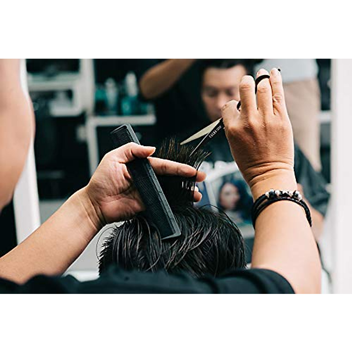 Facón Professional Razor Edge Barber Hair Cutting Scissors - Japanese Stainless Steel - 6.5" Length - Fine Adjustment Tension Screw - Salon Quality Premium Shears (The Bravo)