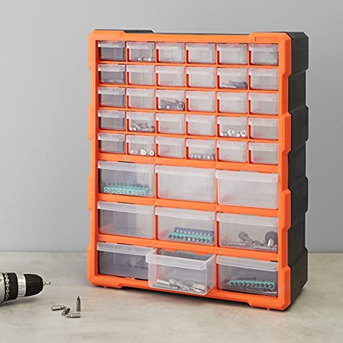 Amazon Basics Wall Mount Hardware and Craft Storage Cabinet Drawer Organizer 78 Drawers