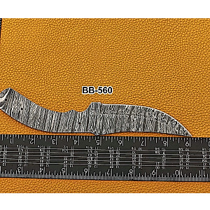 9.25 inches long trailing point blank blade skinning knife, hand forged Ladder Pattern Damascus steel blade, 4.5" scale with 3 Pin hole, 4.25" trailing point blade with 4" cutting edge