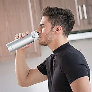 DILLER Vacuum Insulated Water Bottle,Stainless Steel Thermal Coffee Travel Mug BPA-Free Thermos Flask ,Keeps Cold 24H, Hot 12H,17 oz (blue)