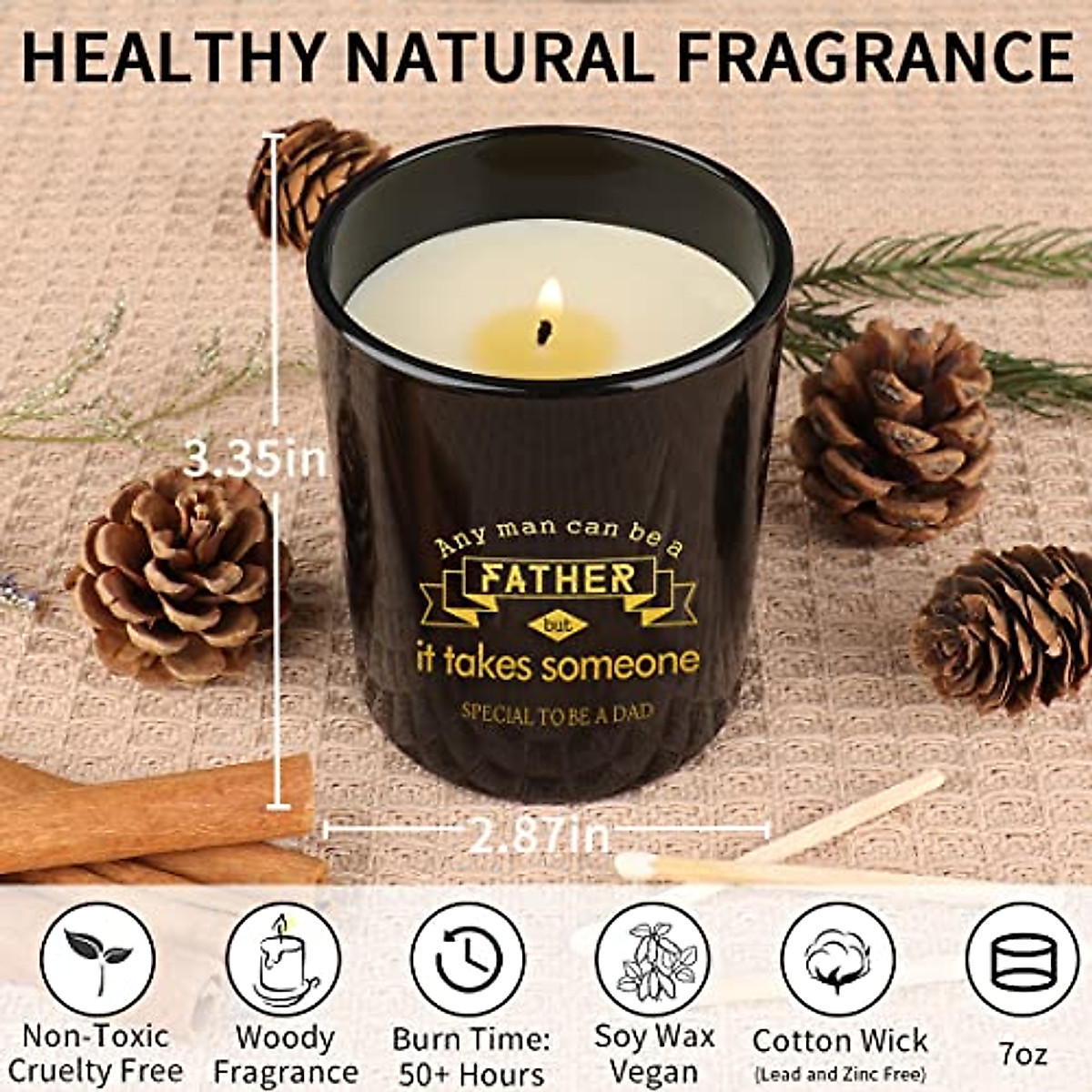 Gifts for Dad from Daughter Son, Unique Fathers Day Birthday Gift Ideas for Husband Men Him, Thanksgiving & Christmas Day Presents for Dad or Man, Lavender Candles Best Dad Ever Gifts (7oz) D
