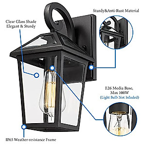 Luminzone Outdoor Lights Fixtures Wall Mount, Outdoor Wall Lantern with Clear Glass Waterproof Outside Exterior Wall Sconce Lights Fixture for House, Front Porch, Patio ，2 Pack