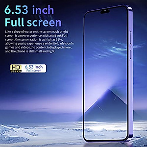 TUORE Big Screen Smartphone, Rear Front Camera 2.0GHz 2 Card 2 Standby Amazing Clarity 3G Smartphone 3500mAh Battery Fast Positioning 100-240V for Daily Use (Blue)