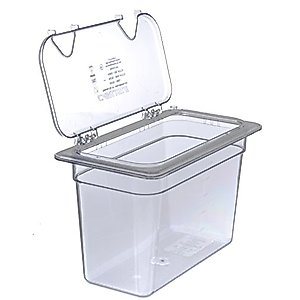 Carlisle FoodService Products 10279Z07 EZ Access Hinged Lid with Handle and Notch, Third Size, Clear