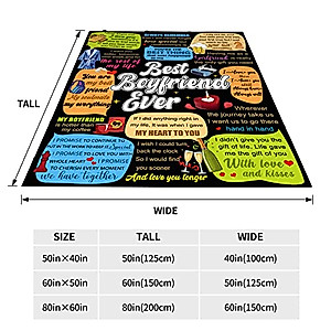tgruihm to My Boyfriend Blanket, Gifts for Boyfriend, Birthday Gifts for Him, Boyfriend Blanket 50"x60" Super Soft Cozy Flannel Throw for Men, Funny for Boyfriend
