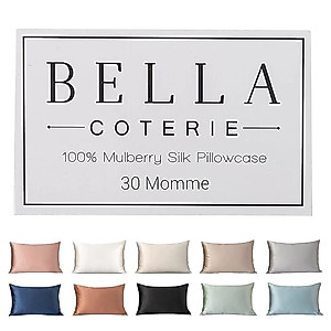 Bella Coterie Luxury Silk Pillowcase for Hair and Skin | 30 Momme | 100% Pure 6A Mulberry Silk | Super Soft | Perfectly Plush [Standard, Sage Green]