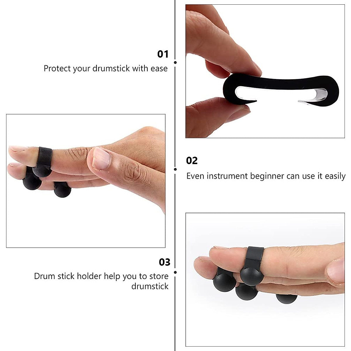 MILISTEN 10Pcs Steel Tongue Drum Finger Sleeves Silicone Drum Finger Pick Knocking Playing Finger Cover Drumstick Holder Storage Box for Percussion Instrument Handpan