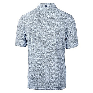 Cutter & Buck Men's Blue Denver Broncos Virtue Eco Pique Botanical Print Recycled Polo