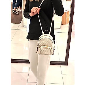 Michael Kors Jaycee XS Mini Convertible Backpack MK Signature Crossbody (Light Cream)