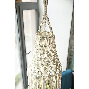 MAKEONEWO Macrame Wall Hanging Shelf - Upgrade Haning Plant Shelf Indoor Planter Holder Boho Macrame Plant Hanger for Bedroom, 2 Set