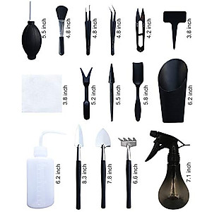 Benvo 20 Pieces Succulent Plants Tools Mini Garden Transplanting Set for Fairy Garden Planting, Miniature Plant Care of Cactus, Houseplant, Bonsai Plants Tools Kit