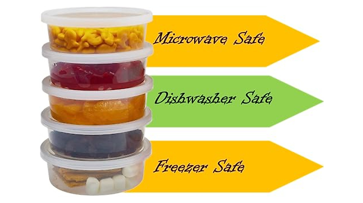 Mr. Miracle 8oz Deli Containers - 15 Pack Airtight & Reusable