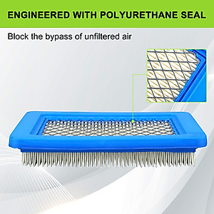 Harbot 491588S 491588 Air Filter for Troy-Bilt TB110 TB230 TB210 Briggs and Stratton 4915885 399959 Flat Air Cleaner Cartridge 3.5-6.5 Hp Quantum Engines Lawn Mower Parts Air Filter