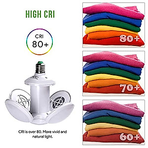 Otai LED Flicker Free Football lamp, 40W Garage roof Folding Bulb, E26/E274000LM LED Workshop lamp, 6000K Fluorescent Warehouse lamp, Applicable to Indoor, Garage, Basement, barn, attic, 1 Package