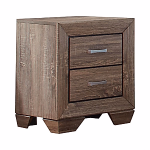 Coaster Home Furnishings Kauffman 2-Drawer Nightstand Bedside Table Composite Wood-Like Decorative Laminate Washed Taupe 204192