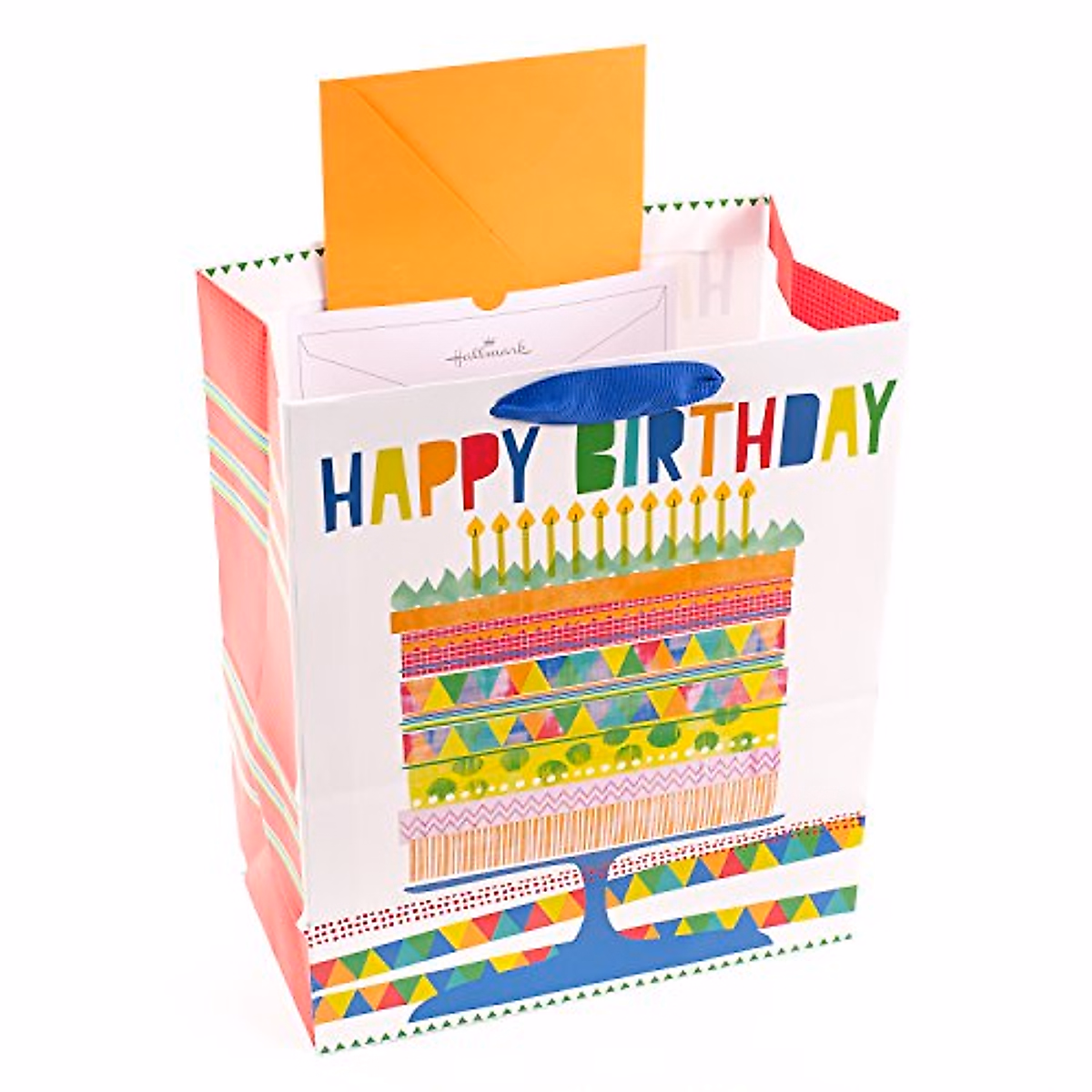 Hallmark 13" Large Gift Bag with Tissue Paper (Bright Cake) for Birthdays, Parties and More