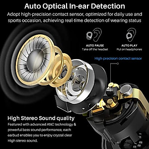TOZO NC7 All-Function Hybrid Active Noise Cancelling Wireless Earbuds, Bluetooth 5.3 Headphones with Ultra Long 72H Playtime, in-Ear Detection, App Customization, Immersive Sound Deep Bass Headset