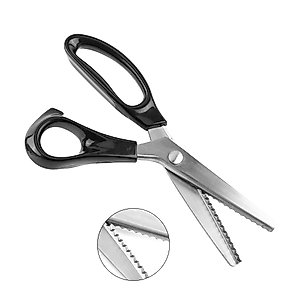 FTVOGUE Pinking Shear Stainless Steel Fabric Round/Triangle Edge Scissors Tailor Dressmaking Sewing Tool(5mm)