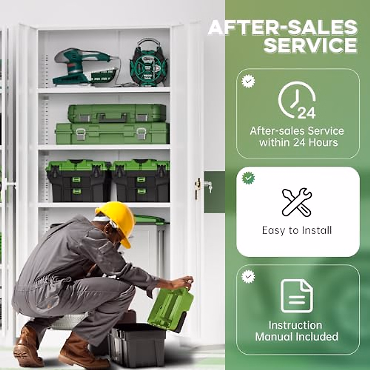 INTERGREAT Metal Storage Cabinet,72" Steel Lockable File Cabinet with Locking Doors and Adjustable Shelves,Locking Tool Cabinets for Office,Home,Garage,Gym,School (White)