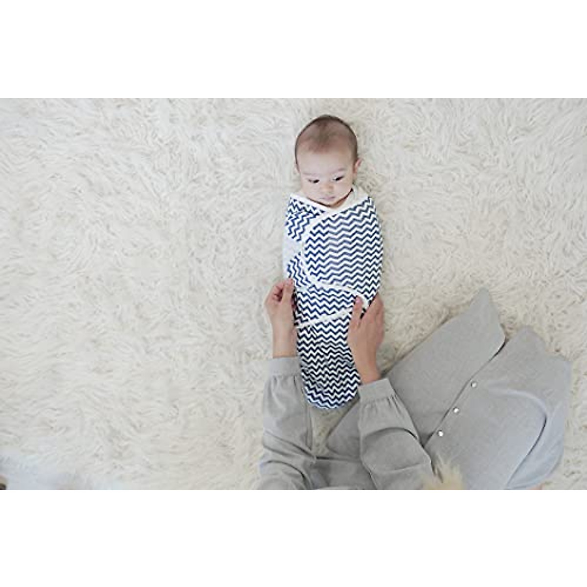 BaeBae Goods Swaddle Blanket, Adjustable Infant Baby Swaddling Wrap Set of 4, Baby Swaddling Wrap Blankets for Boys and Girls Made in Soft Cotton (0-3 Months)