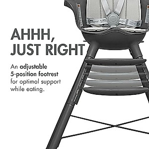 Boon GRUB Adjustable Baby High Chair - Convertible High Chair and Toddler Chair - High Chairs for Babies and Toddlers 6 Months to 6 Years - Dishwasher Safe - Gray