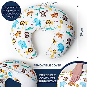 Niimo Nursing Pillow - 100% Cotton Breastfeeding Pillow Cover, Ergonomic Nursing Pillows for Breastfeeding, Machine-Washable Baby Pillow, Breastfeeding Pillows & Breastfeeding Essentials
