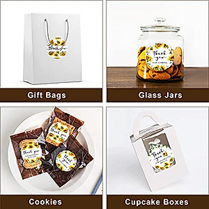 80 Sunflower Baby Shower Thank You Stickers, Sunflower Bridal Shower Wedding Favor Labels, Sunflower Birthday Party Favor Wrap Stickers (2 Inch)