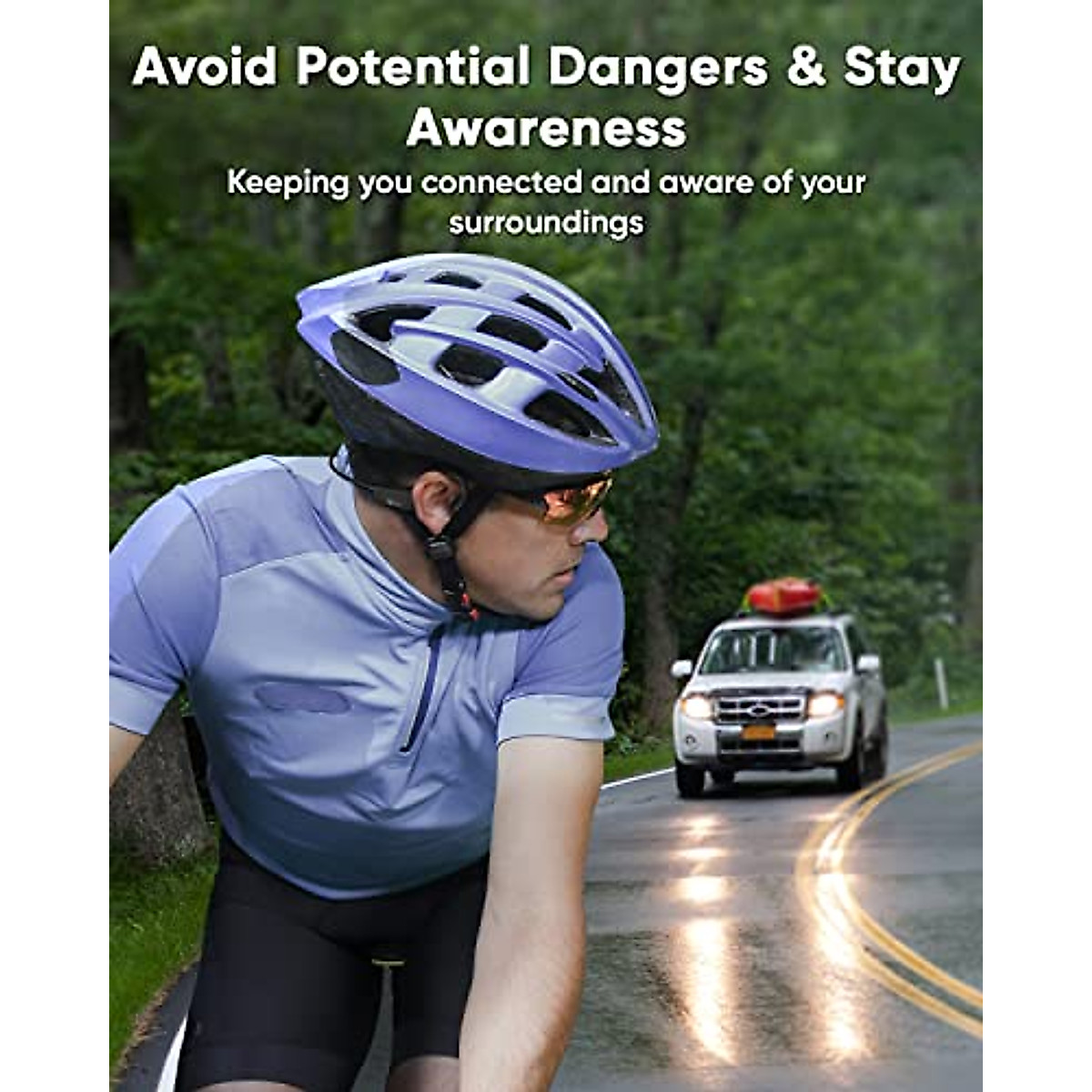 SAMVEK Wireless Headphones, Bone Conduction Bluetooth Headphones, IP65 Waterproof Open Ear Headset, Built-in Mic, Sweatproof Earbuds, Sport Earphones for Cycling, Workouts, Hiking