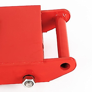 Industrial Machinery Mover,12T 26400 lbs Heavy Duty Industrial Dolly Machinery Skate Mover Dolly with 8 PU Rollers Kit for Industrial Moving Equipment,360 Degree Rotation Cap (12T Red)