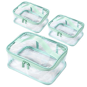 3 Pcs Toy Storage Bags Clear PVC Toy Organizing Bags with Zipper and Handle Reusable Board Game Storage Waterproof Toy Storage Organizer for Building Blocks Toys Books US(green)