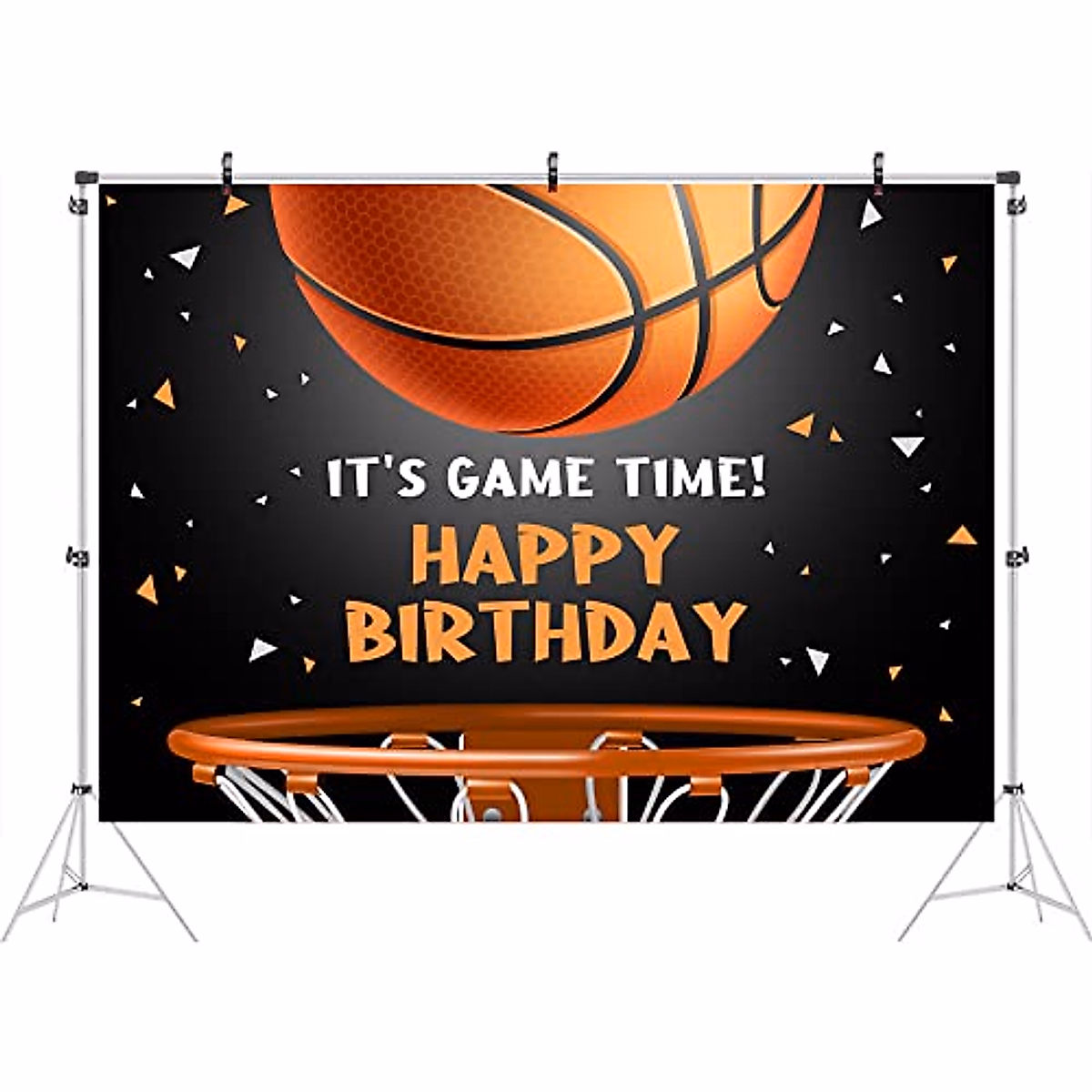 Ticuenicoa 5x3ft Basketball Themed Backdrop Happy Birthday Party Decorations for Teens Kids Game Time Background for Photography Newborn Baby Birthday Party Cake Table Banner