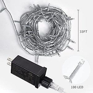 Fairy Lights Plug in, 32FT 100 LED Waterproof Copper Wire Twinkle Firefly Lights with UL Adaptor, Starry String Lights for Bedroom Indoor Outdoor Garden Patio Christmas Wedding Decorative (Warm White)